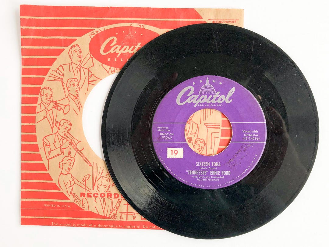Vintage "sixteen Tons" by Tennessee Ernie Ford - 1955 Capitol 45 Vinyl ...