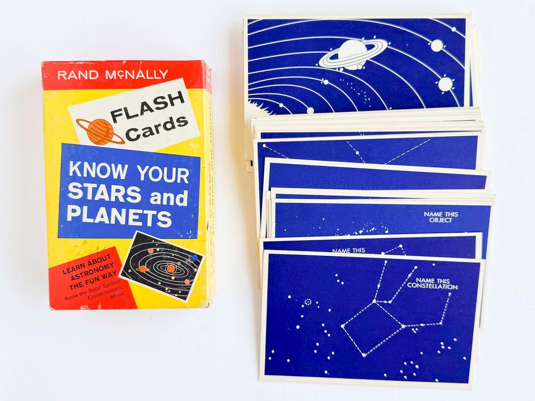Know Your Stars and Planets Flash Cards - 1960 Rand Mcnally Set - Etsy