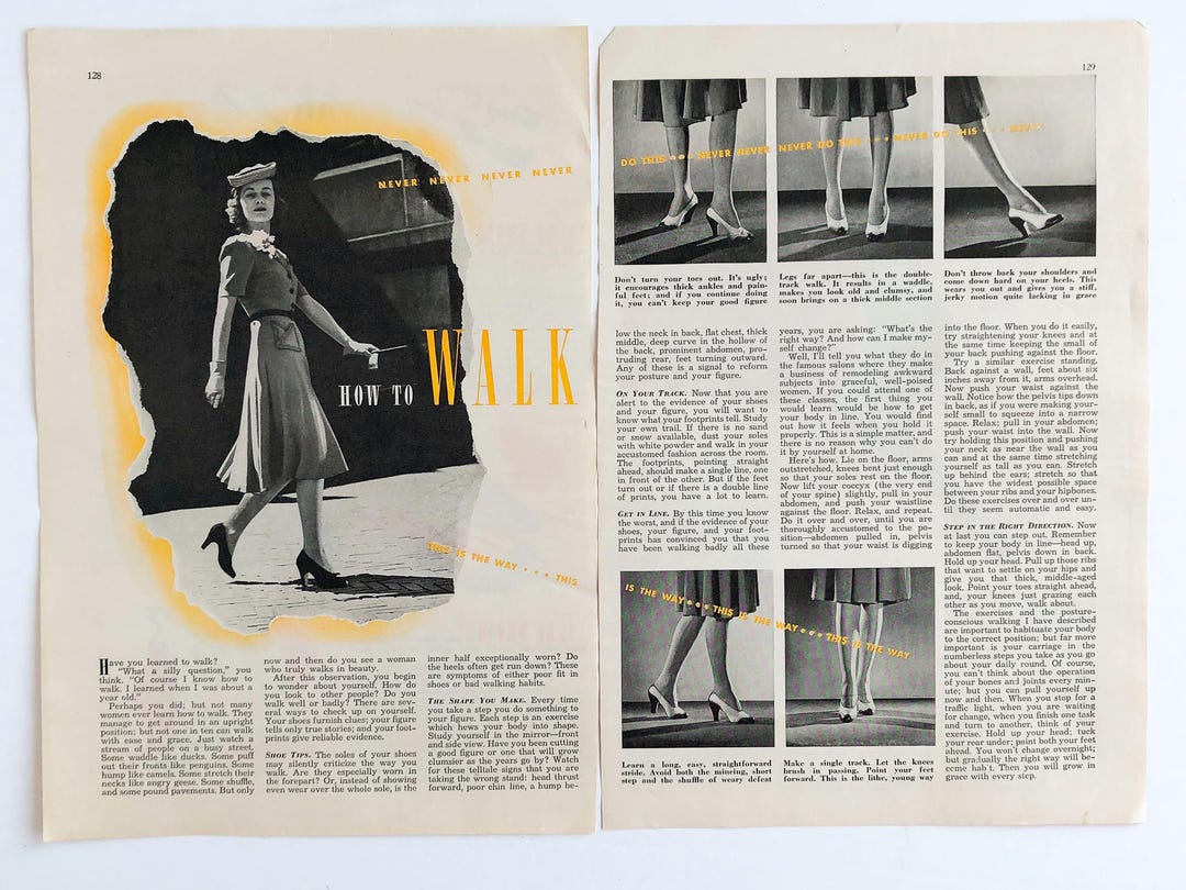 Vintage "how to Walk" Article From Good Housekeeping Magazine - Etsy