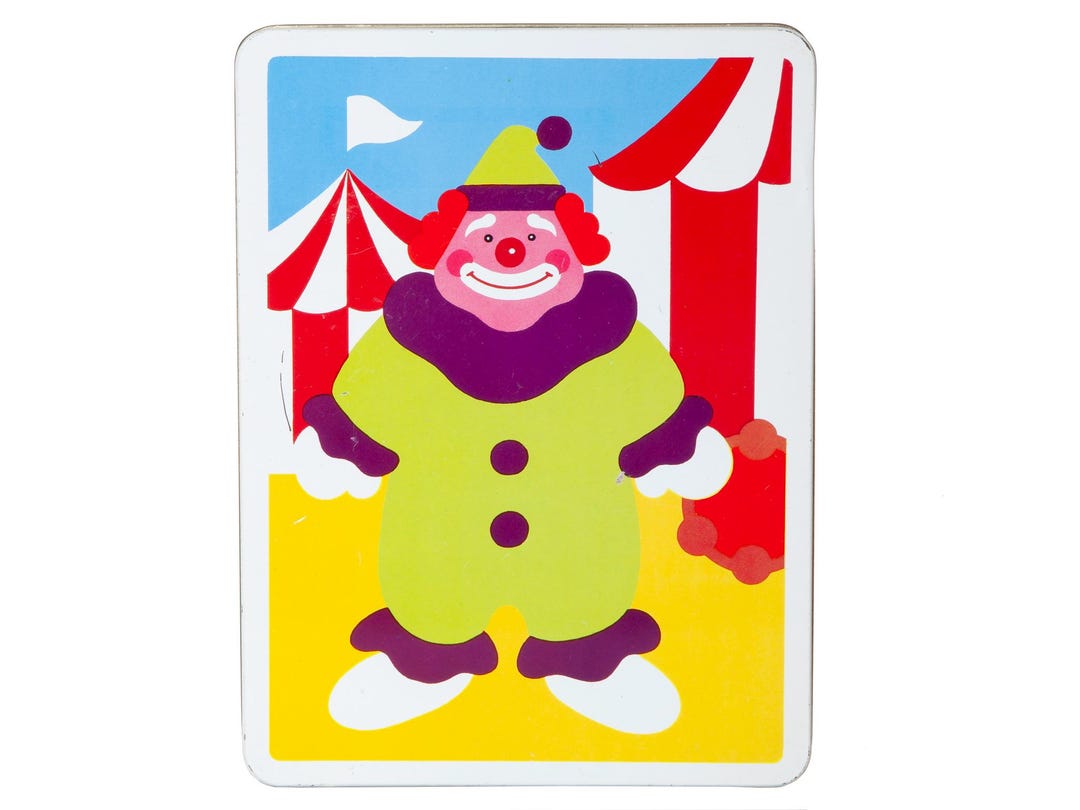 Vintage Colorful Circus Tin Happy Clown Litho Metal Box - Etsy