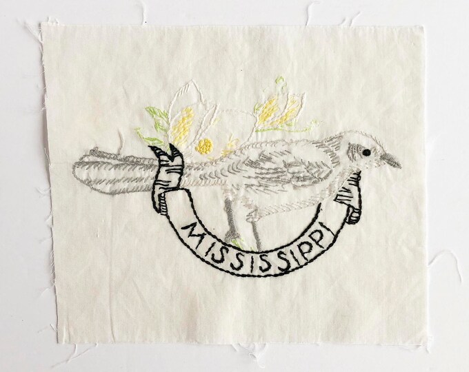 FREE SHIPPING: Vintage Mississippi State Bird mockingbird and State ...