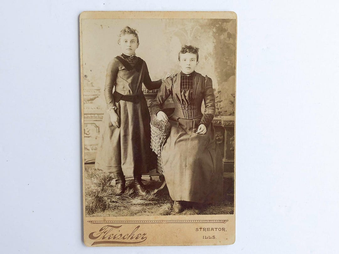 Antique Cabinet Photo: Sisters Addie & Teresa Griley, Streator Illinois ...