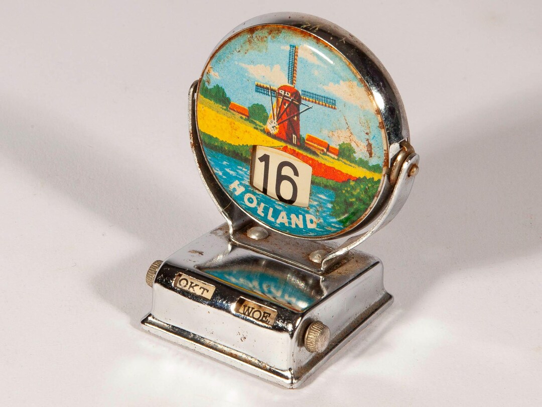 Vintage Flip Perpetual Calendar Working Desk Accessory With Holland ...