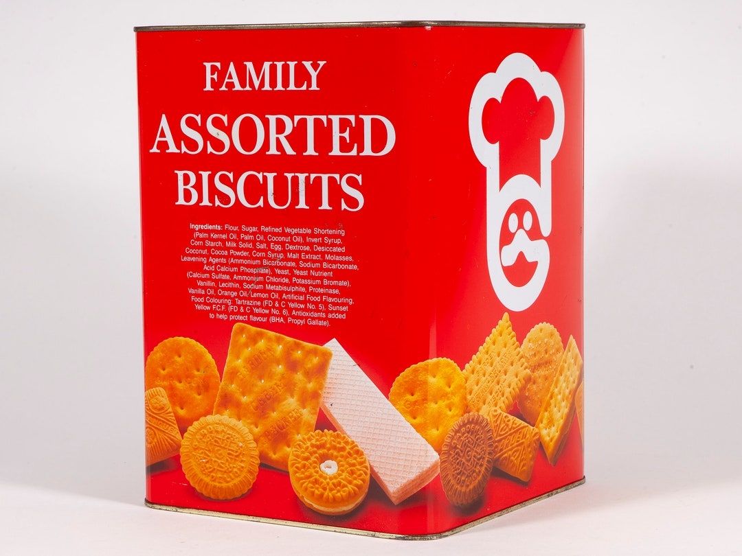Extra Large Vintage Biscuit Tin Big Red Square Metal - Etsy