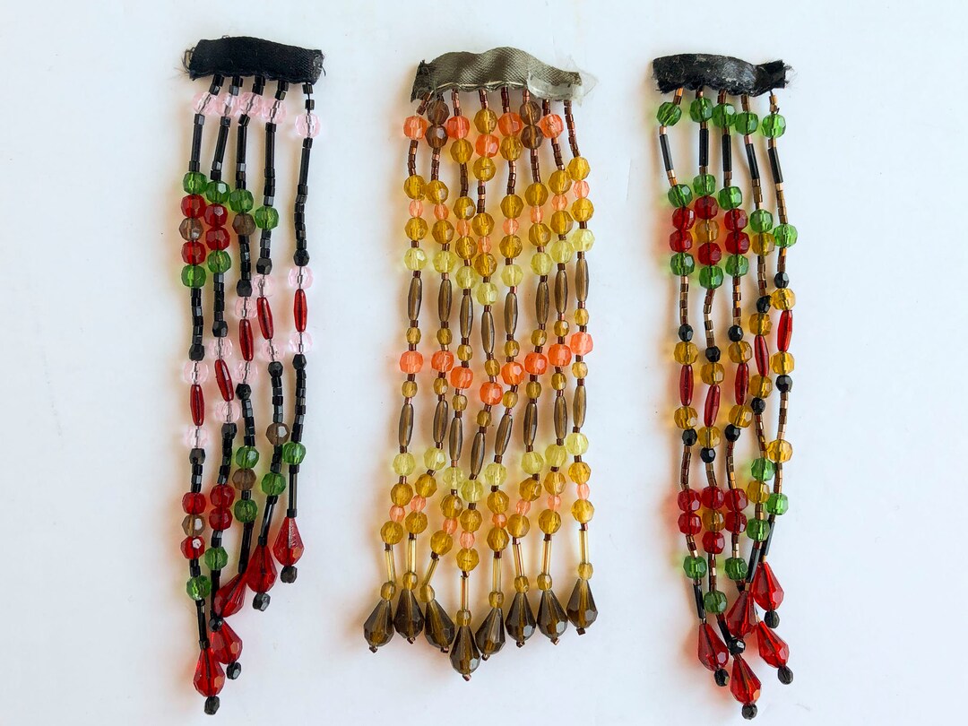 Vintage Hanging Beads 3 Sets of Colorful Bead Trim Each 1 1/2 to 2 Wide ...