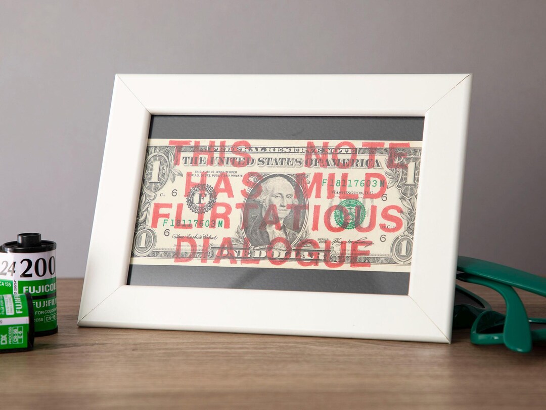 Framed Money Art - Dollar Artwork in White Frame - "this Note Has Mild ...
