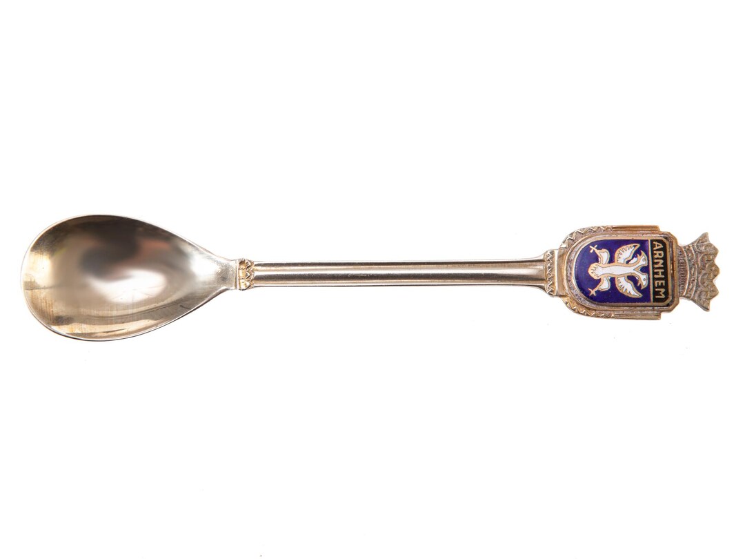 Vintage Silver & Enamel Spoon - Vaals Crest Enamel Souvenir Demitasse ...