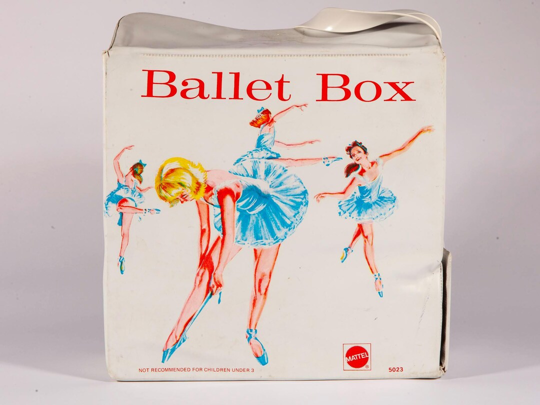 Vintage ballet Box 1960s Dance Case Made by Mattel White Vinyl Shoes ...