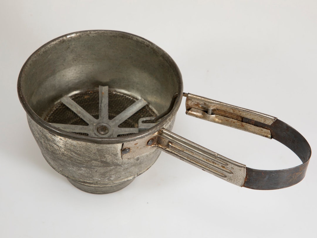 Vintage Metal Sifter Small Foley MDLS One Cup Flour Sifter - Etsy