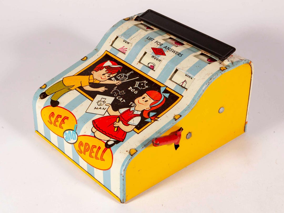 Vintage Working Metal Math Spelling Learning Machine - Wolverine Made ...