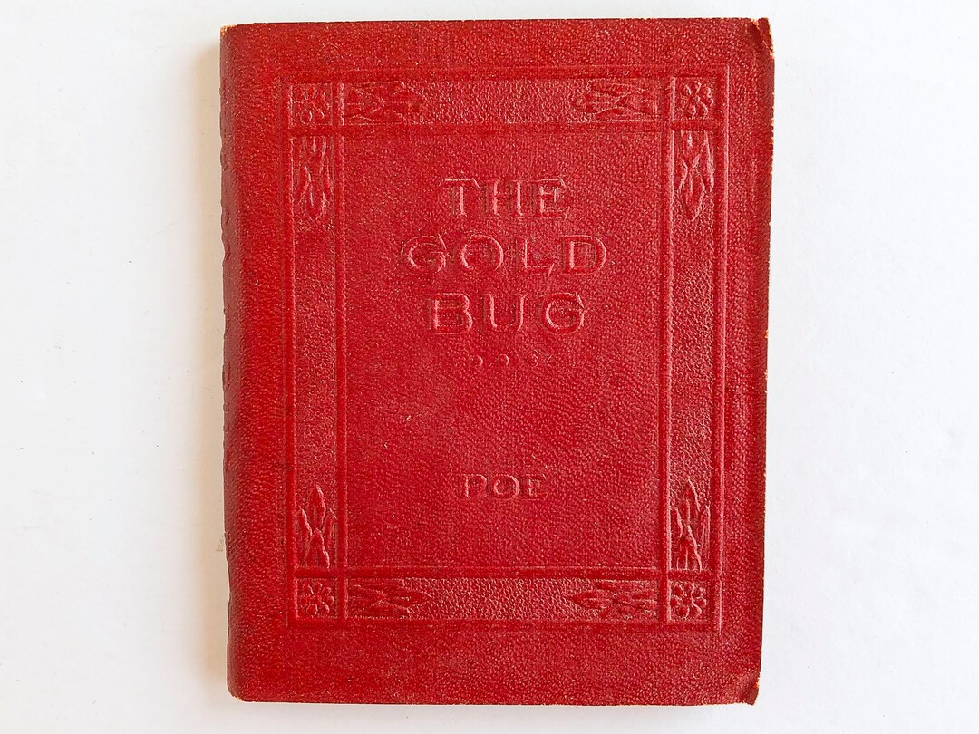 Vintage Red Little Leather Library Book the Gold Bug Edgar Allan Poe ...