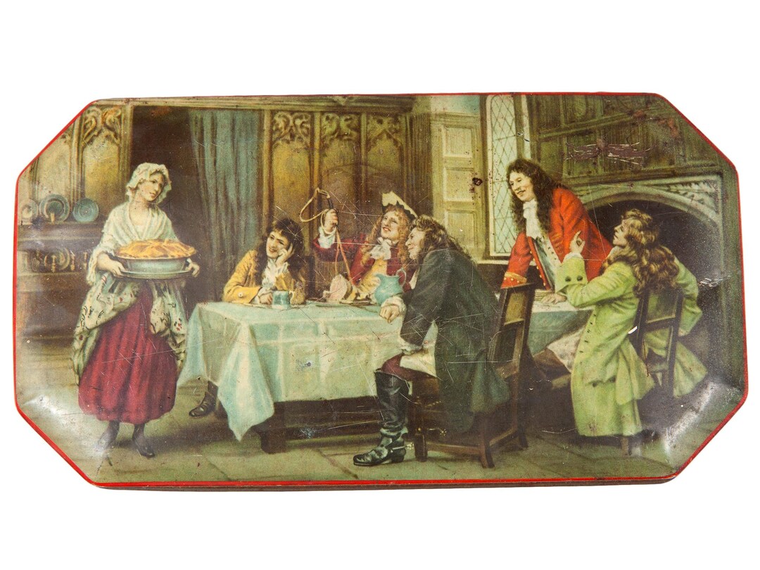 Vintage Riley Brothers Tin Box: English Tavern Scene Trinket Container ...