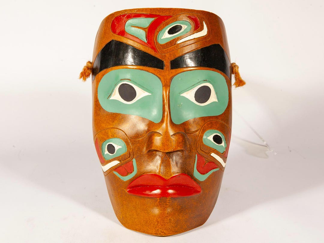 Vintage Painted Wood Mask Tribal Folk Art Wall Decor - Etsy