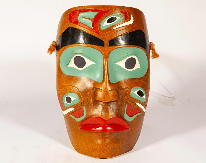 Vintage Painted Wood Mask - Tribal Folk Art Wall Decor - Etsy