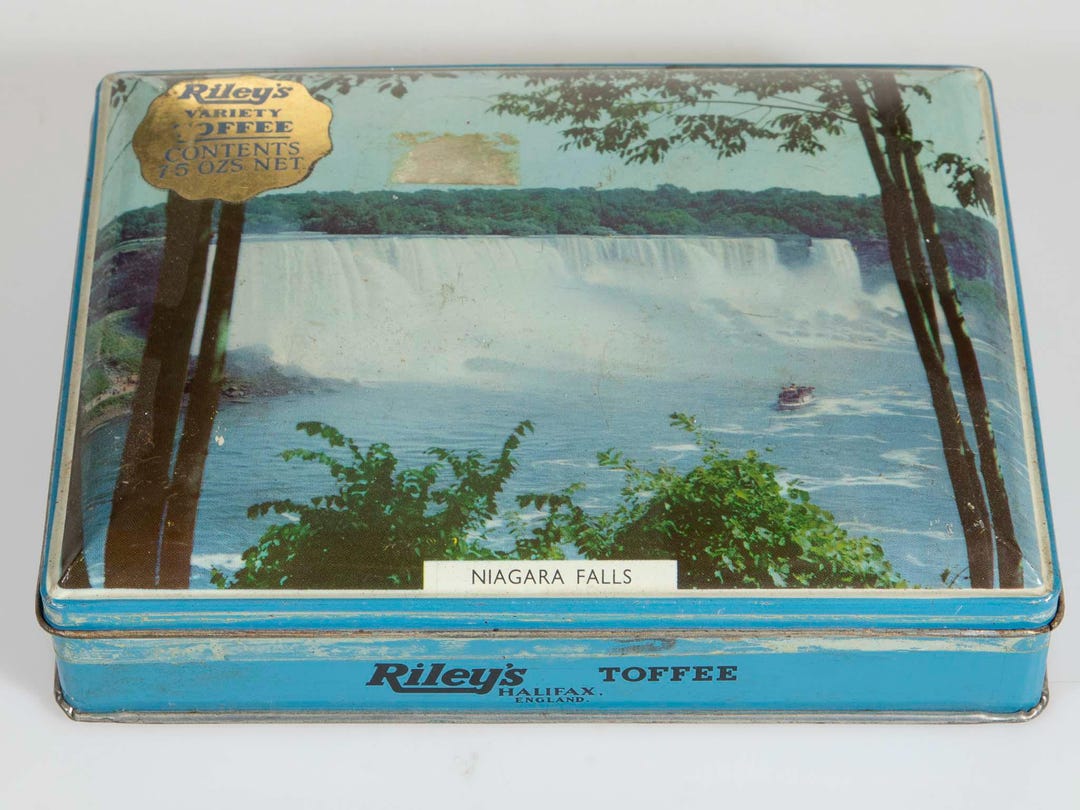 Vintage Rectangular Tin - Riley's Toffee Container - Niagara Falls ...