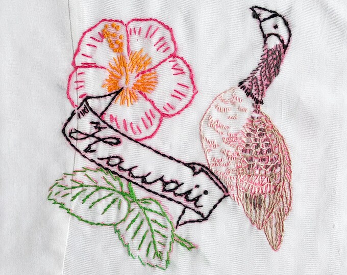 FREE SHIPPING: Vintage Hawaii State Bird, Nene, and Flower, Hibiscus ...
