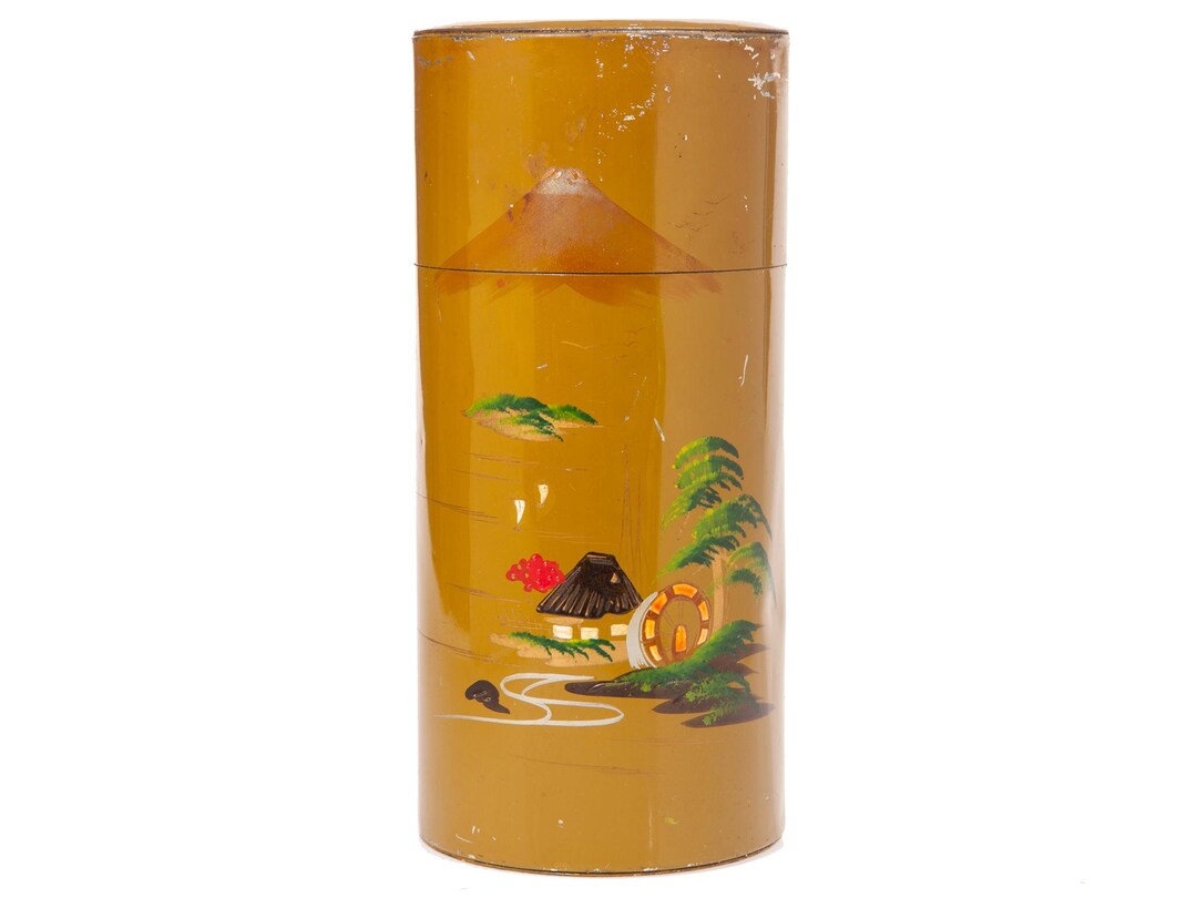 Vintage Embossed Mount Fuji Tin: Mid-century Japanese Container - Etsy