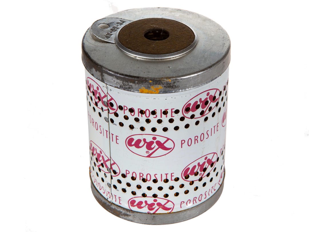 Vintage Unusual Perforated Tin Red & White Porosite Wix Metal Container ...