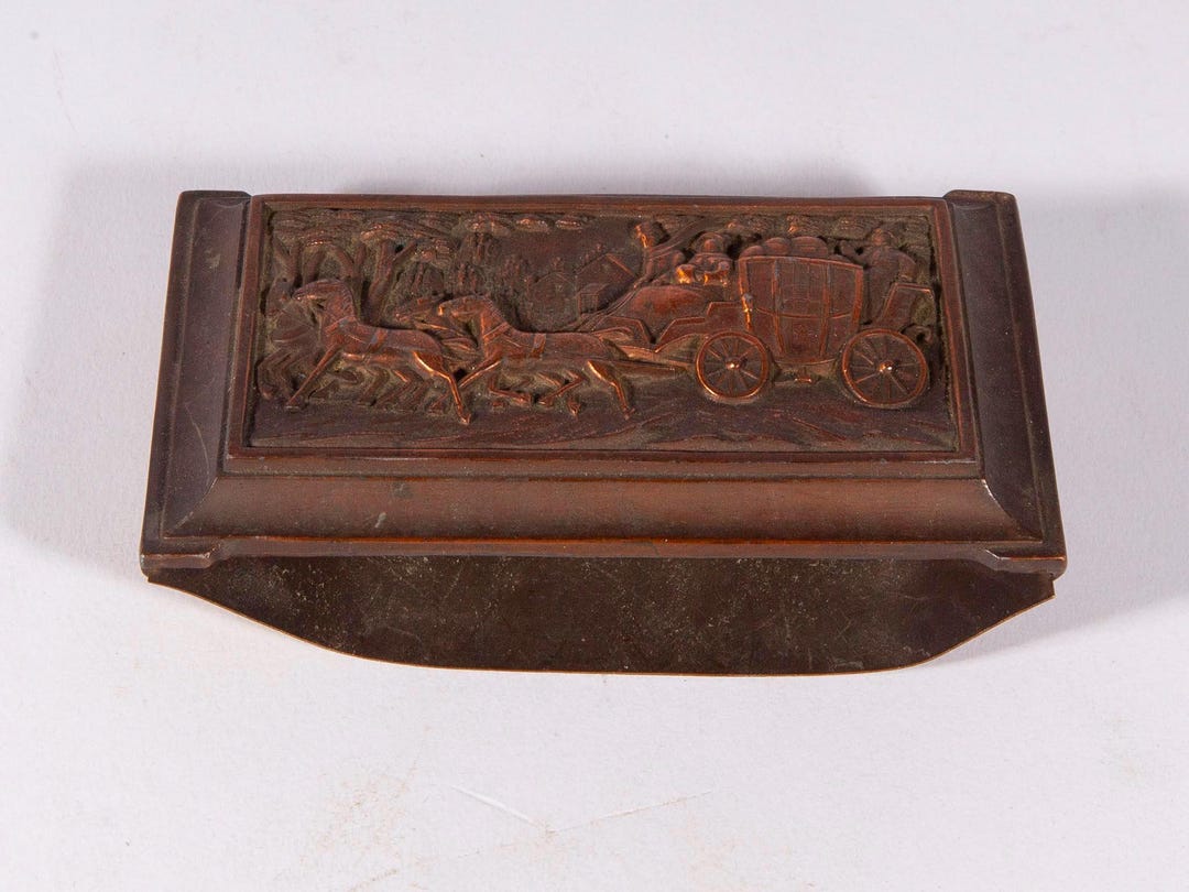 Vintage Rolling Ink Blotter - Embossed Copper Desk Accessory - English ...