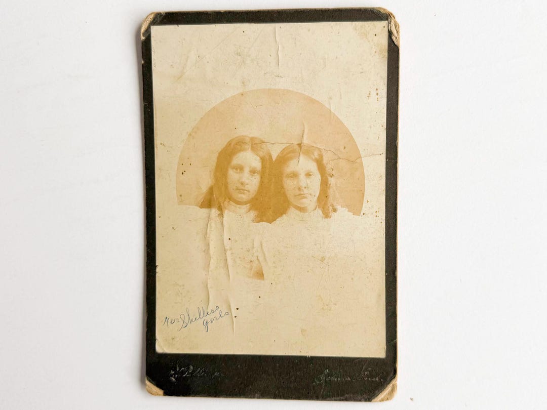 Antique Cabinet Card Photo: Shelless Girls, Indiana Vintage Photograph ...