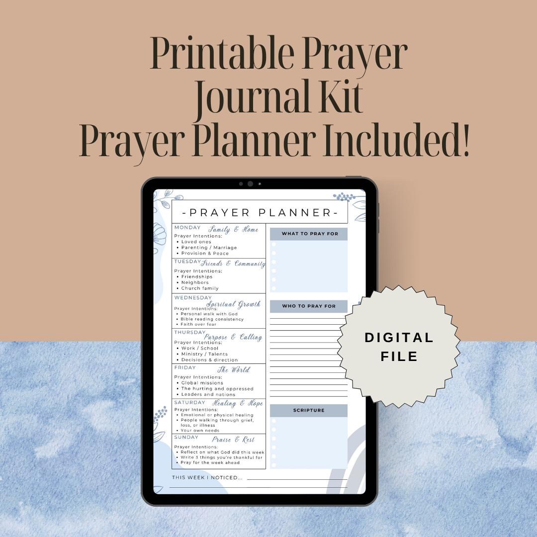 Printable Prayer Journal Kit – 10 Pages | Christian Devotional, Guided ...