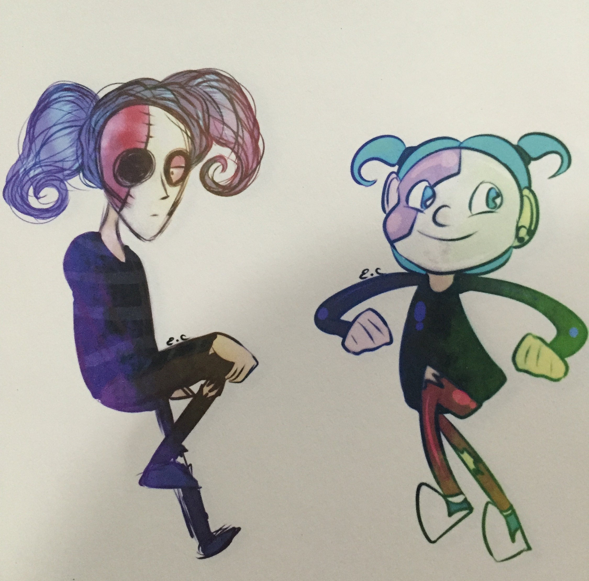 Tim Burton Cartoon Style Sally Face | Etsy