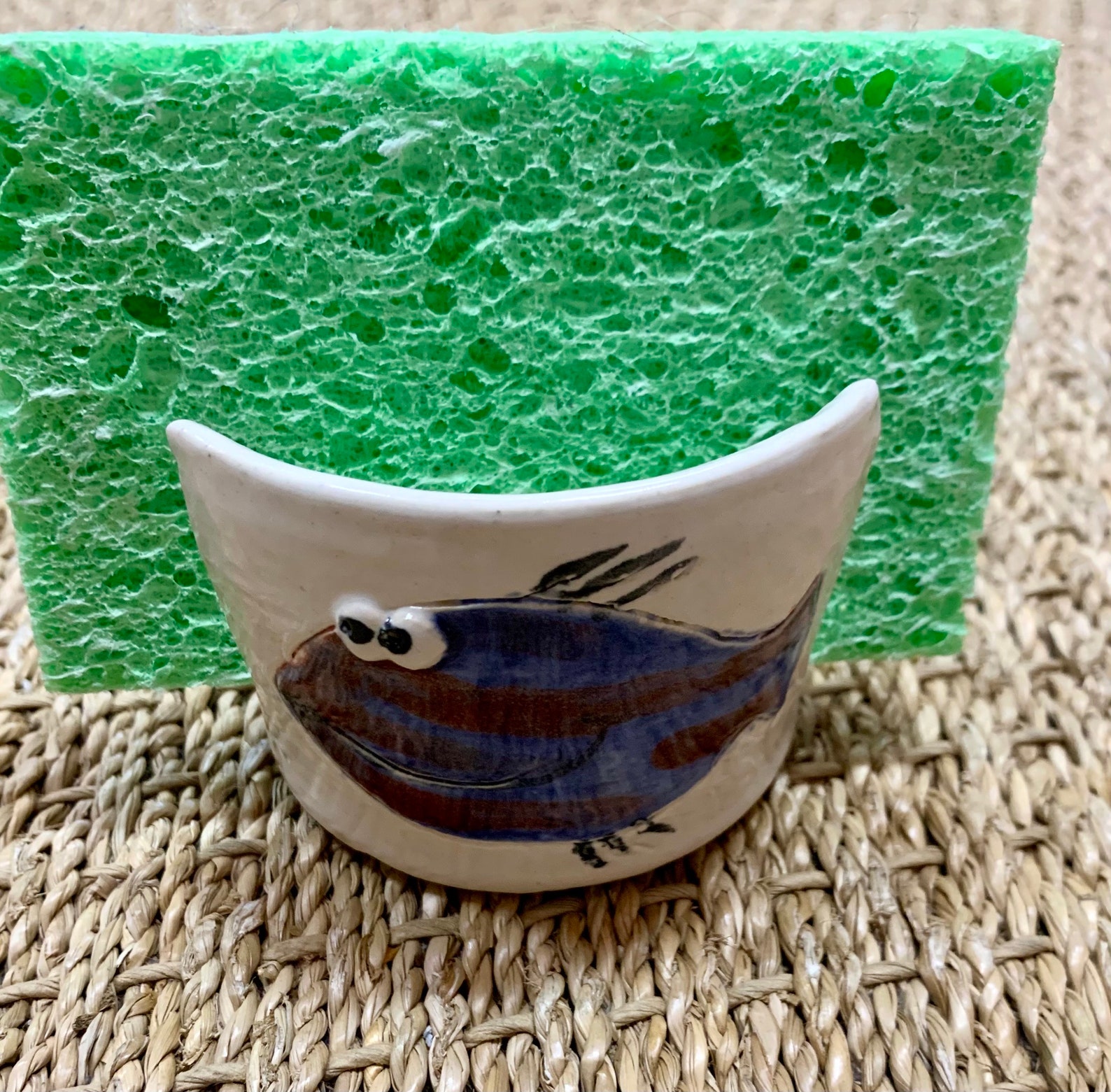 Ocean Fired Studio Funky Fish Sponge Holder. 3W, 2.5H - Etsy