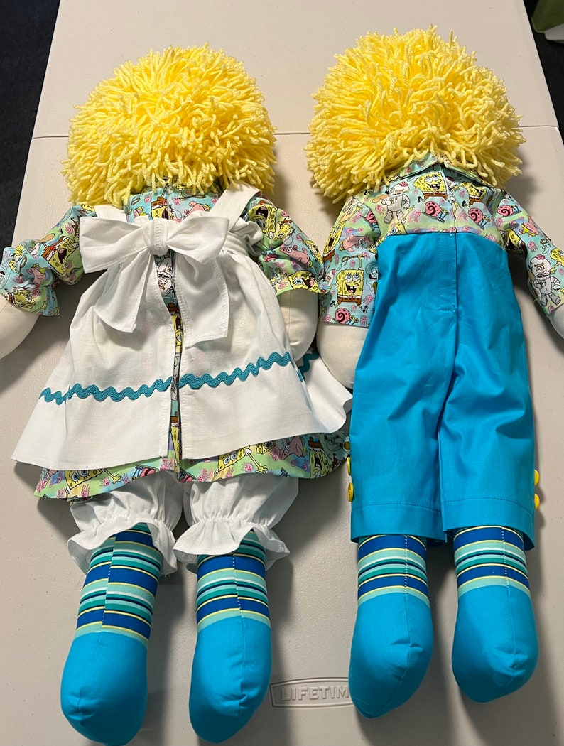 Sponge Bob Theme 25 Inch Raggedy Ann and Andy Dolls - Etsy