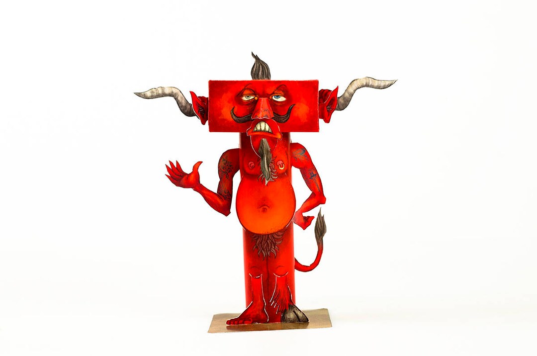 Papermodel Devil Handicraft Bow Devil - Etsy