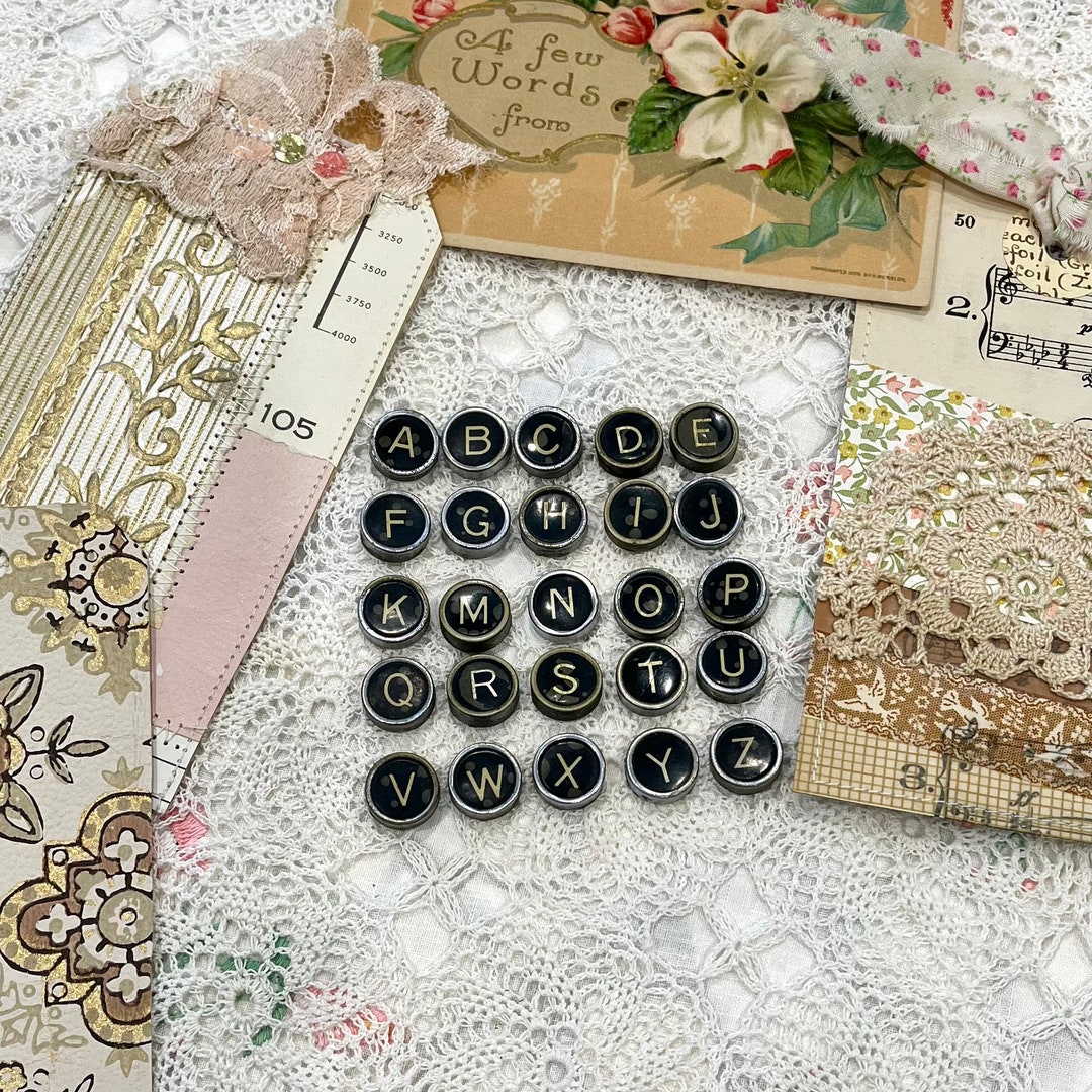Authentic Vintage BLACK TYPEWRITER Key *LETTERS* With a Vintage Shoe ...