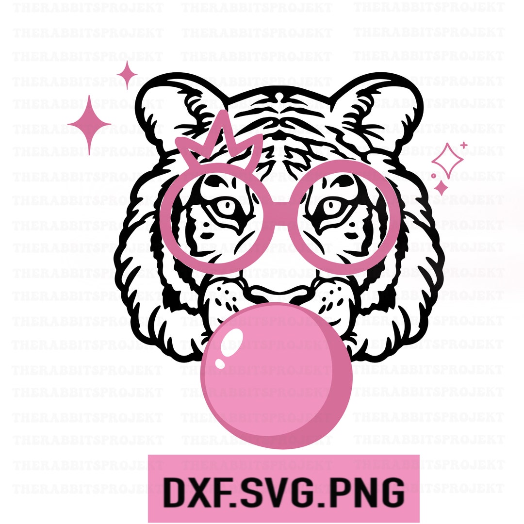 Funny Tiger Svg Tiger With Glasses Bubble Gum SVG Cricut - Etsy