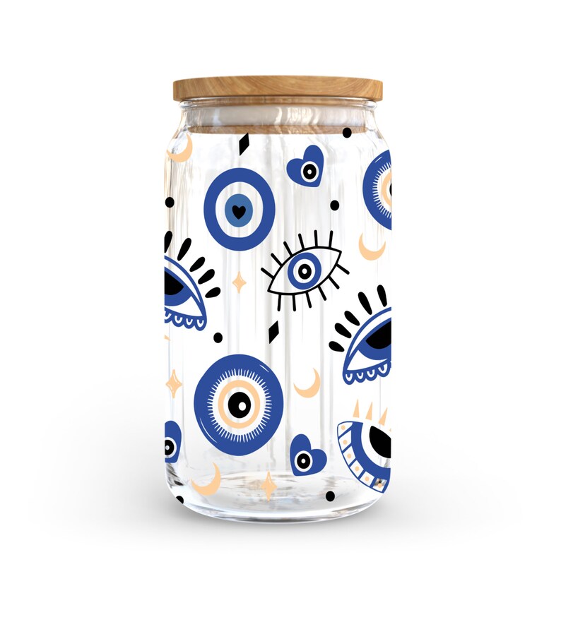 EVIL EYE SVG for Cricut Libbey 16oz Can Glass Turkish Hamsa - Etsy