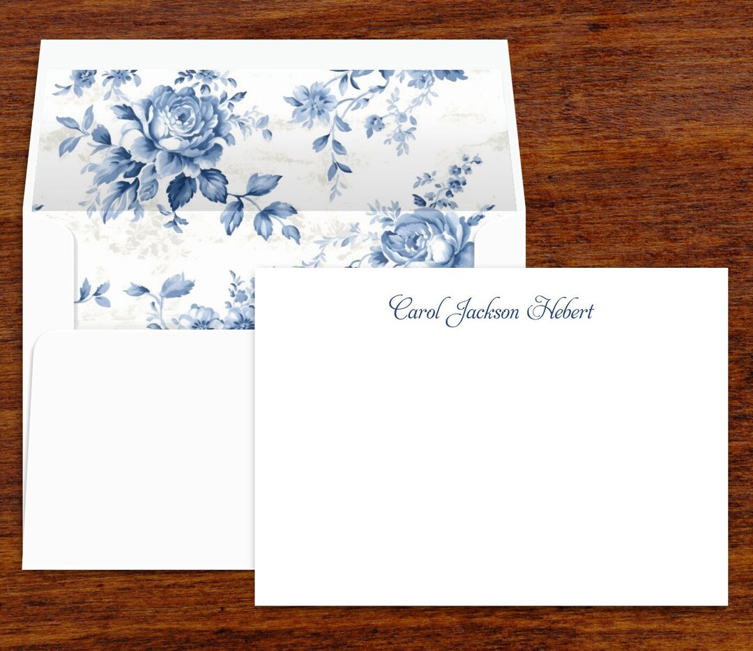 Personalized Stationery Note Cards With Matching Lined Envelopes | Set ...
