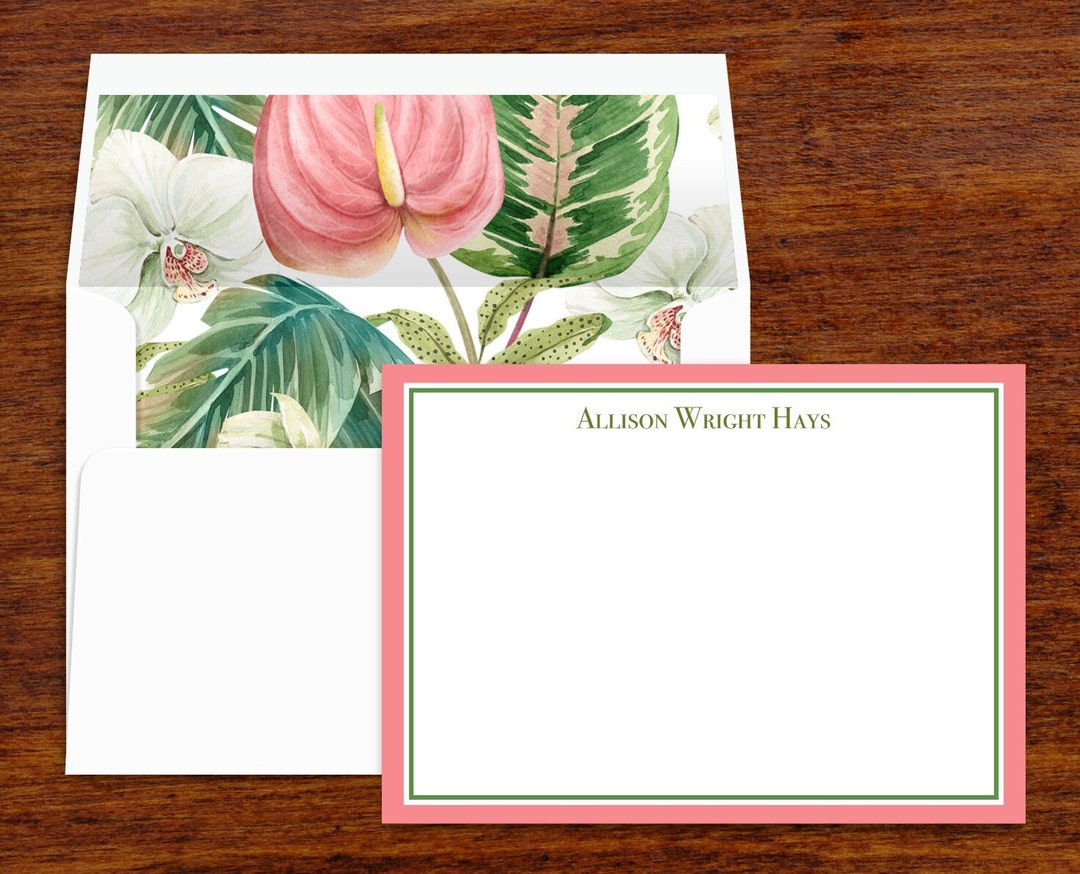Stationery Note Cards Personalized With Matching Lined Envelopes | Set ...