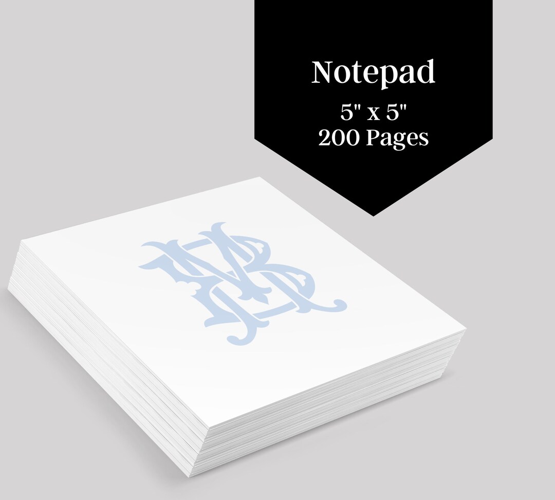 Monogram Personalized Notepad | Memo Pad | to Do List | Vintage Two ...