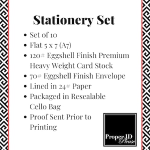 Custom Stationery Personalized | Set of 10 Note Cards With Lined ...