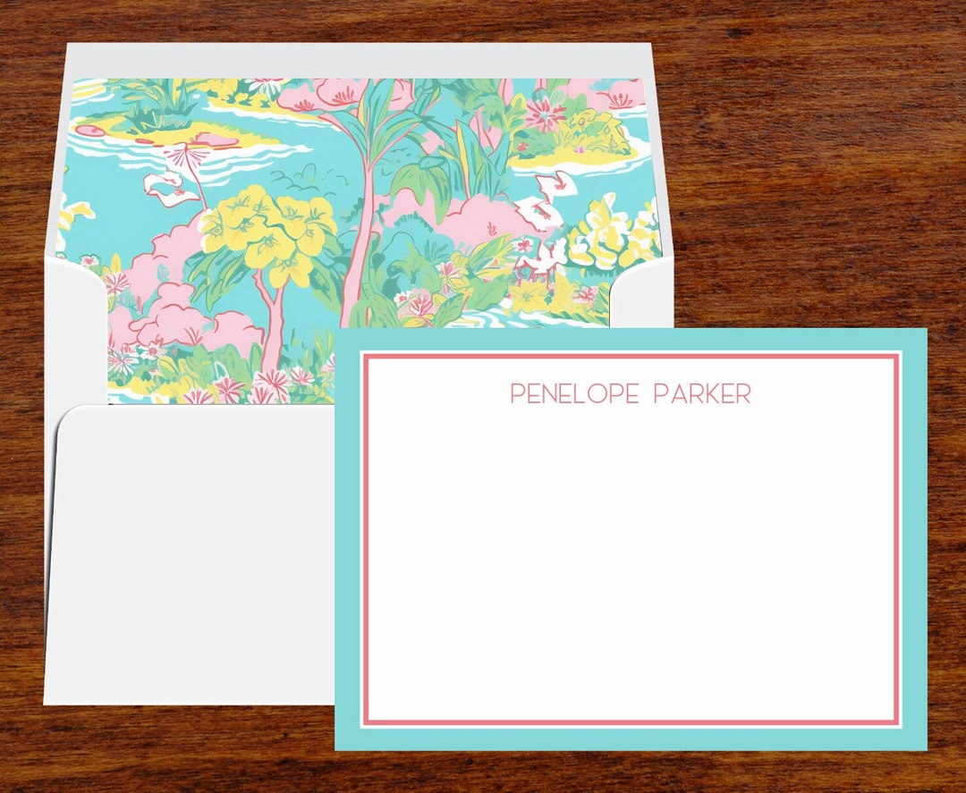 Custom Tropical Theme Stationery | Set of 10 | Note Cards With Island ...