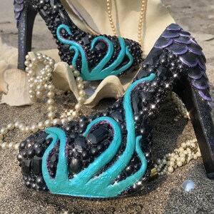 Octopus Crystal Mermaid Heels/ Crystal Heels/ Custom Heels - Etsy