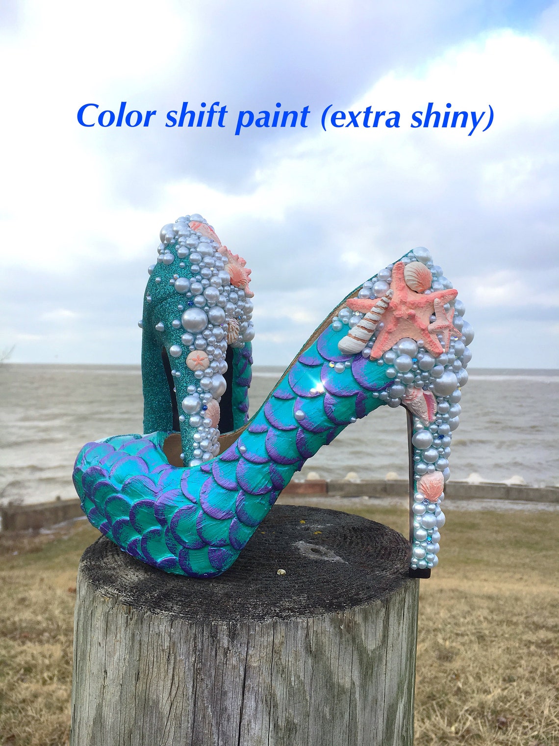 Under the sea mermaid heel pumps | Etsy