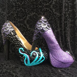 Octopus Crystal Mermaid Heels/ Crystal Heels/ Custom Heels - Etsy