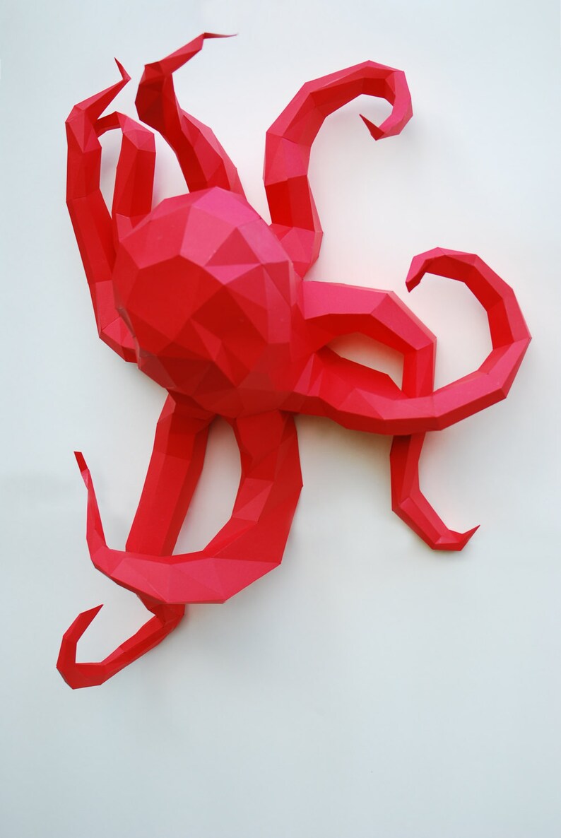 Paper Octopus Octopus Sculpture Paper Octopus Kit DIY Low - Etsy