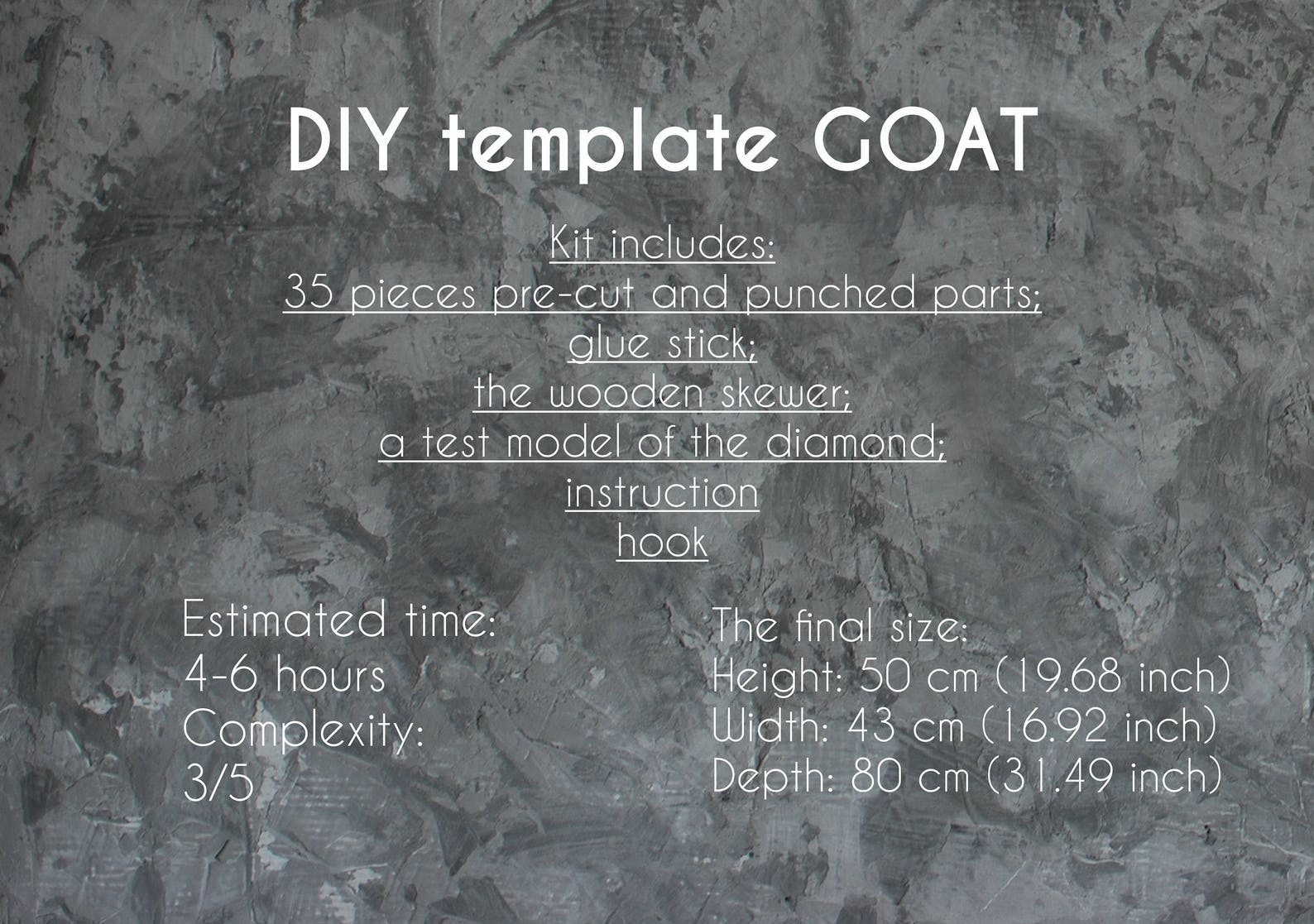 Paper BIG Goat Polygon Goat Cardboard Template Diy Goat - Etsy