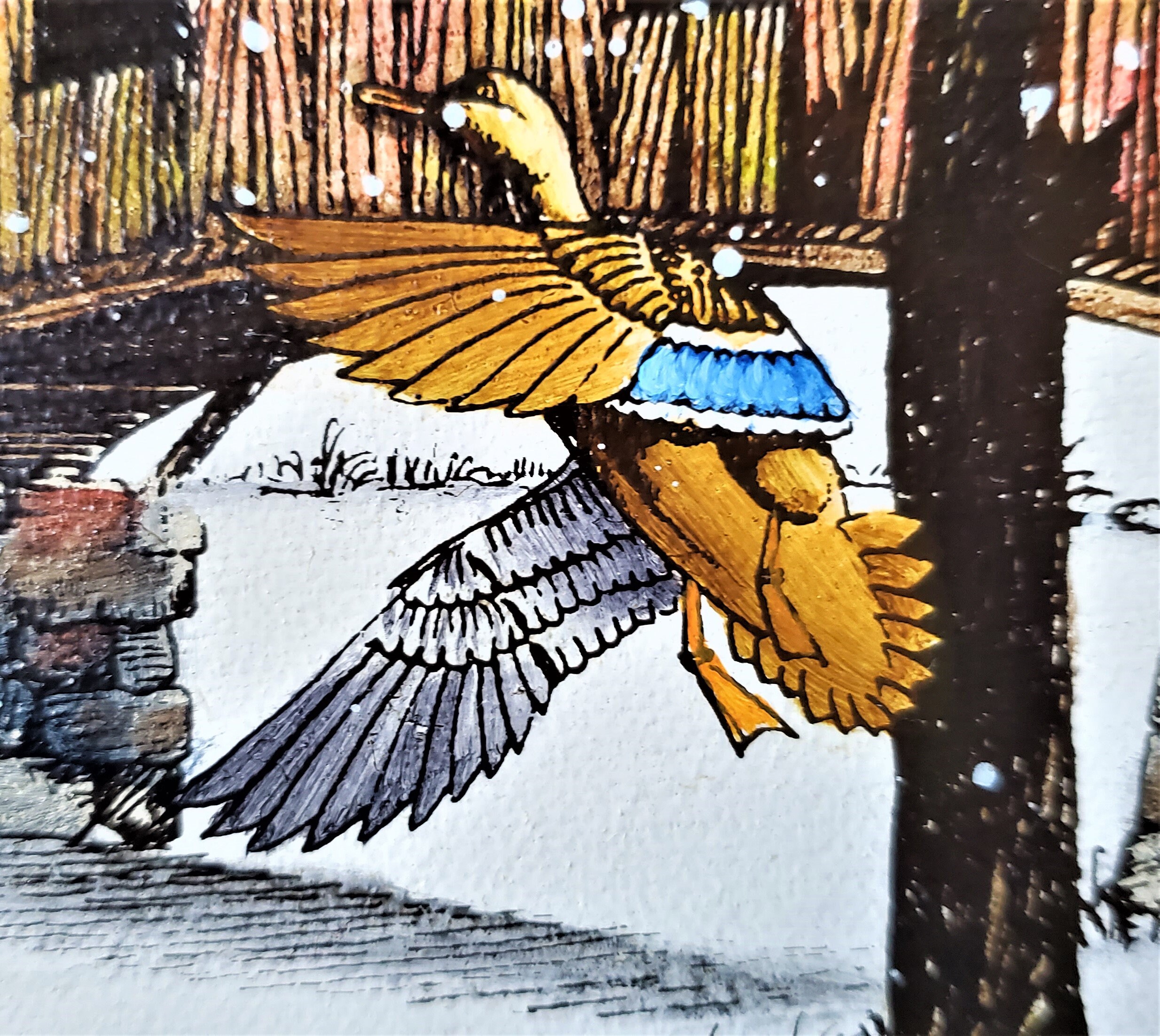 C. Carson Framed Serigraph, Ducks in Flight, Silkscreen Print on Canvas ...