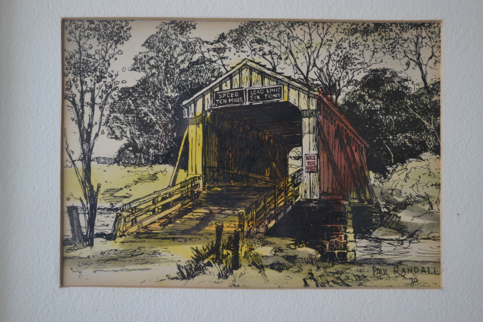 Set of 2 Framed Paul Randall Original Watercolor Paintings Signed and ...
