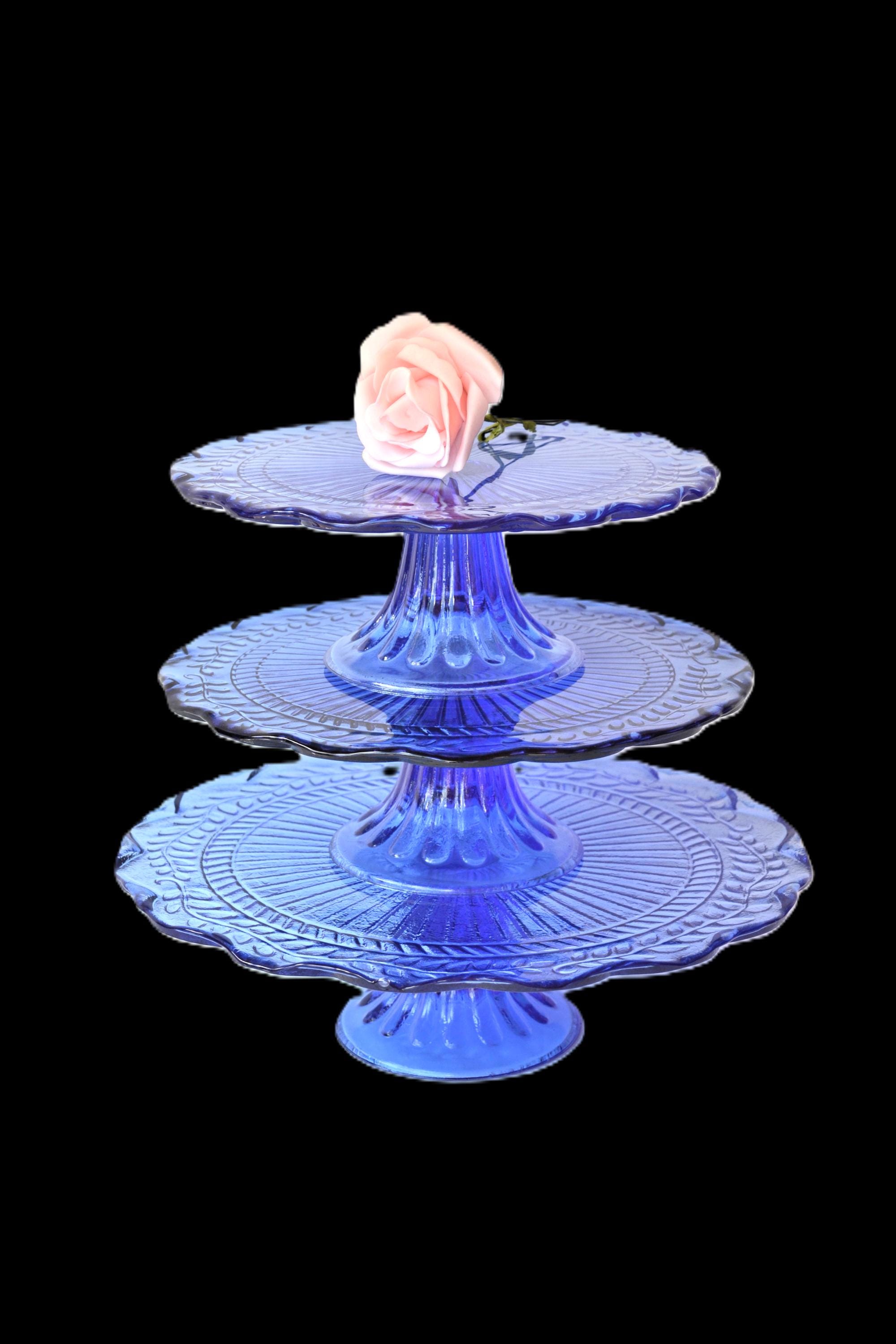 Gorgeous Laurel Leaf Cobalt Blue Cake Stands - 3 Sizes - Cupcake Stand ...