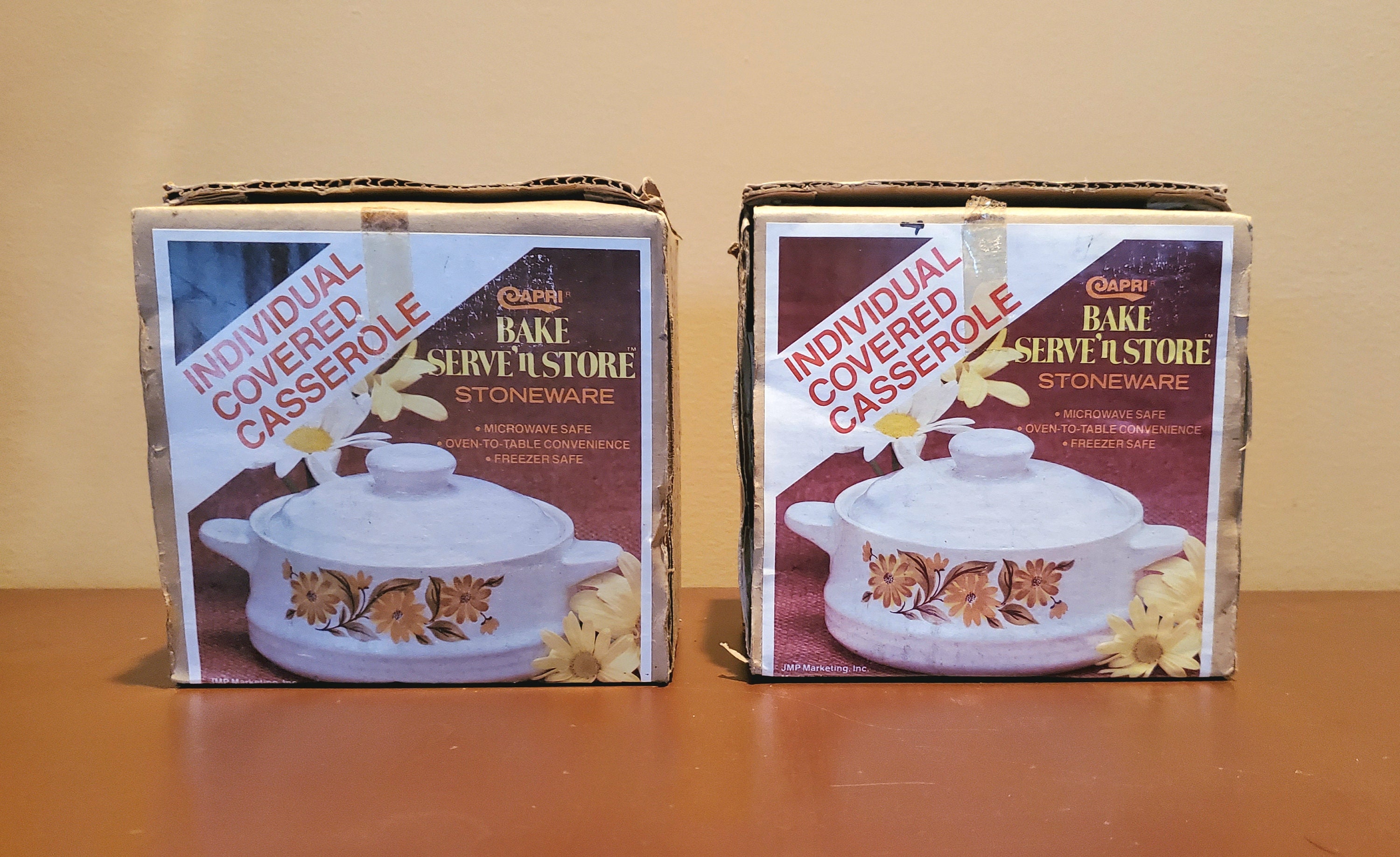 Vintage Set of Two 1970's Capri Bake Serve'n Store, Covered Casseroles ...
