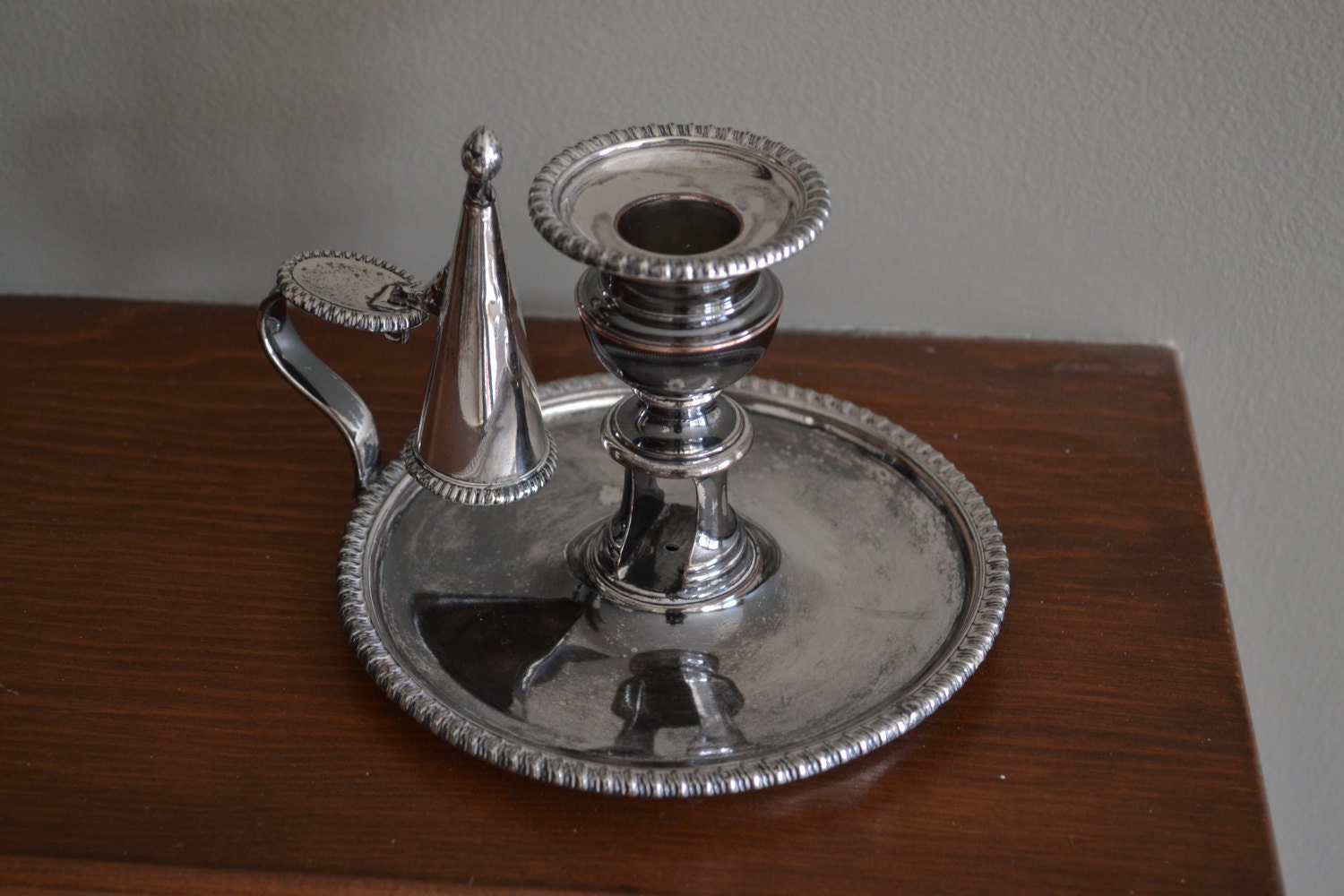 RARE - 1800's Matthew Boulton - Chamber Stick Holder & Snuffer Set ...