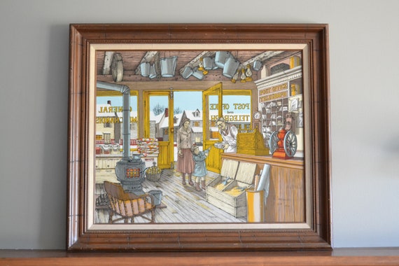 Vintage Signed Hargrove serigraph Painting Art & Collectibles Oil etna ...