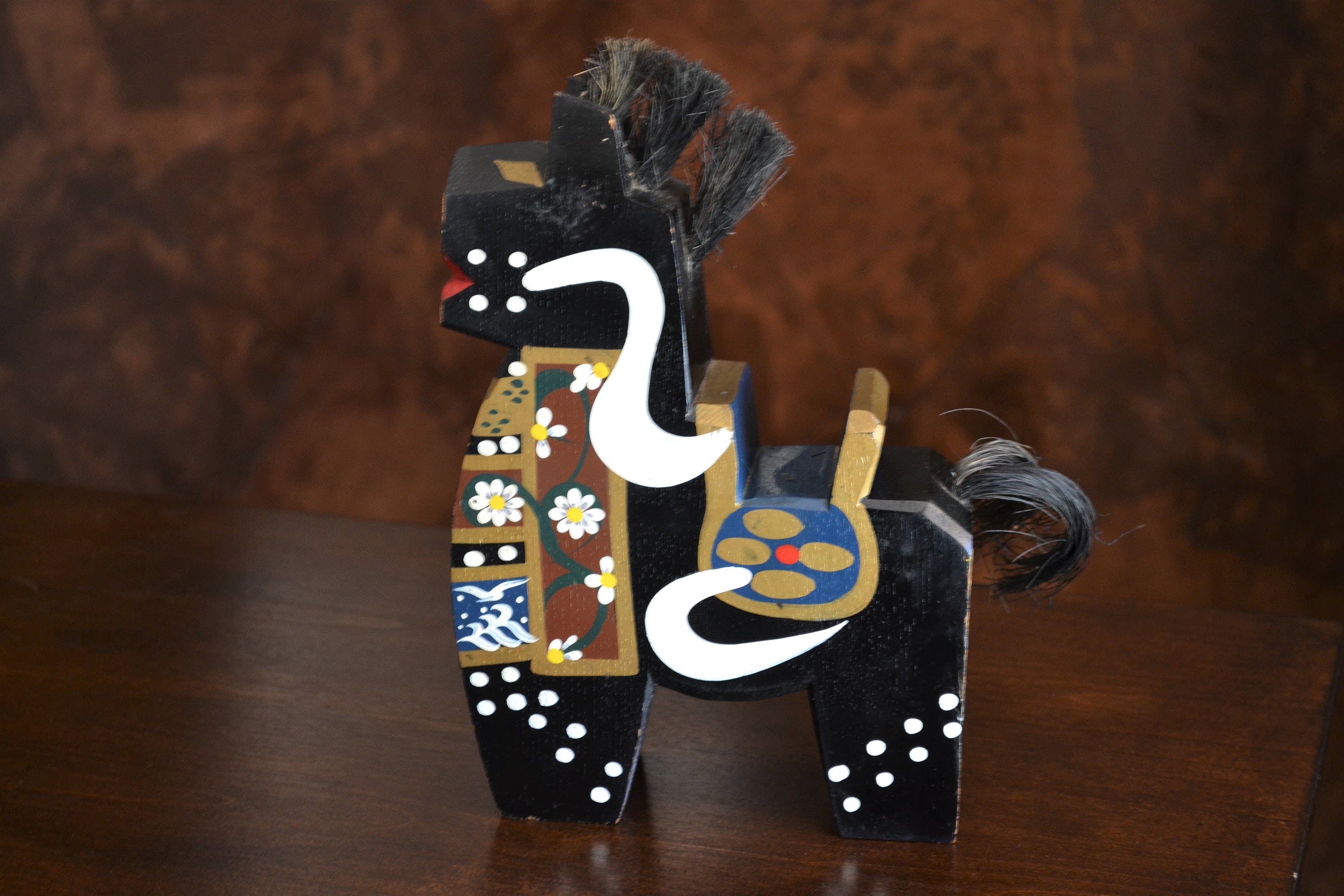 Large Yawata-uma Japanese Vintage Wood Block Horse Hand-painted Hand ...