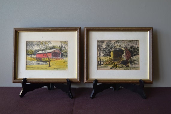 Set of 2 Framed Paul Randall Original Watercolor Paintings - Etsy